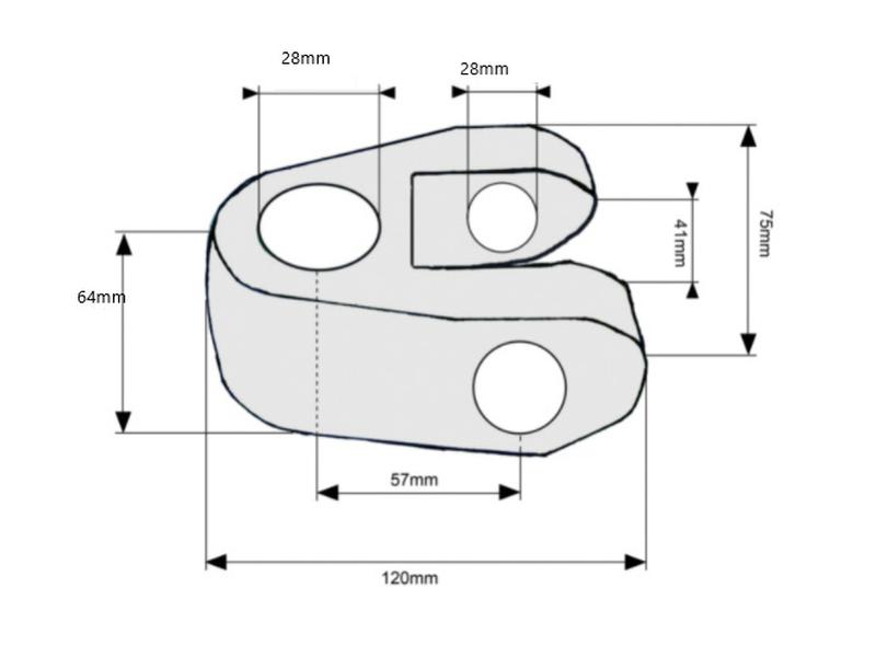 Top Link Knuckle End - Cat. 28mm