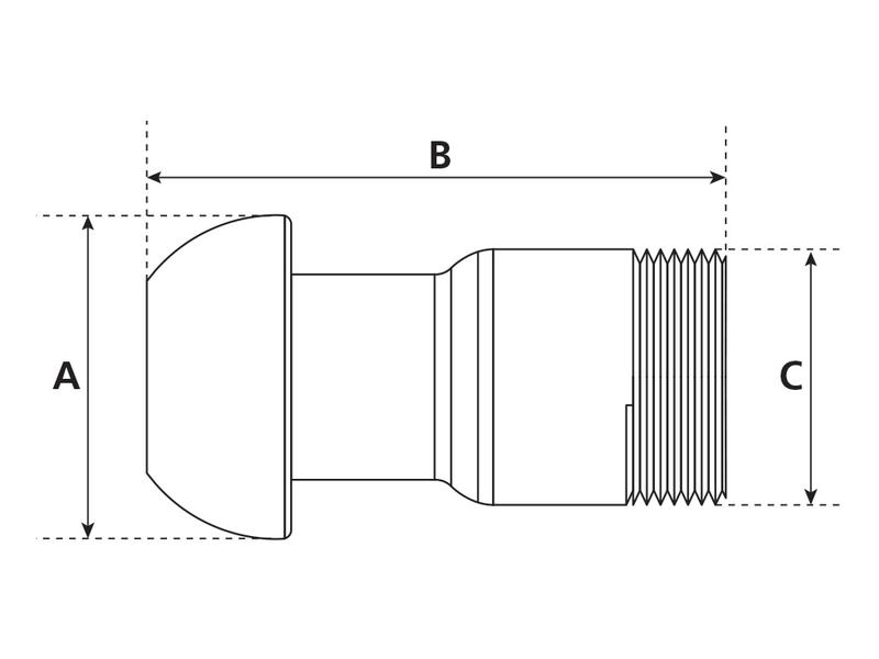 Coupling with Threaded End - Male 4'' (108mm) x 4'' BSPT (Galvanised)