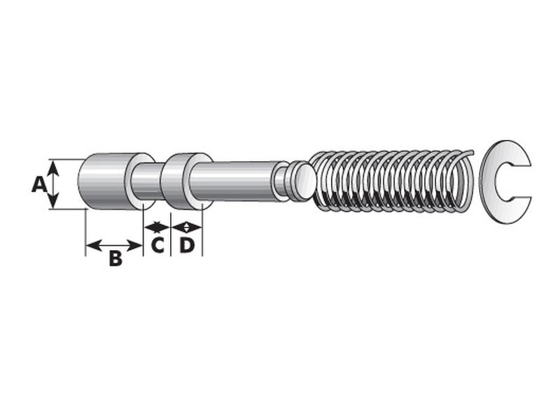 PTO Yoke Pin - Pin Ø:14mm