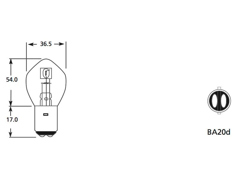 Light Bulb (Filament) S2, 12V, 35W, BA20d (Box 1 pc.)