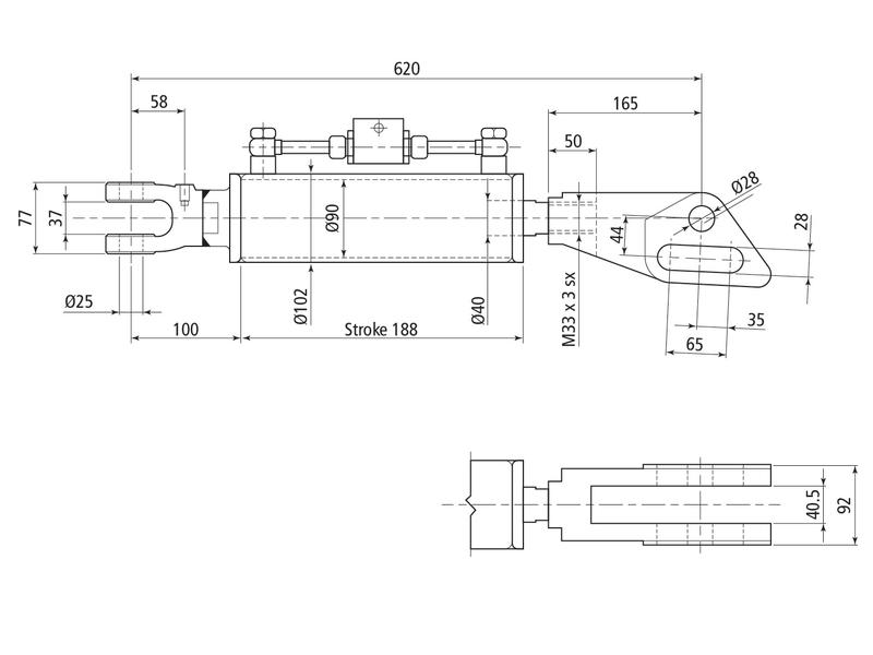 Hydraulic Levelling Box (Supplied with: Hoses) - Fork Hole Ø 25mm ...