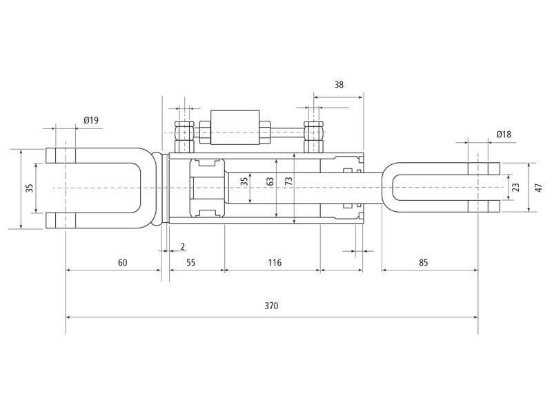 Hydraulic Levelling Box (Supplied with: Hoses) - Fork Hole Ø 19mm ...