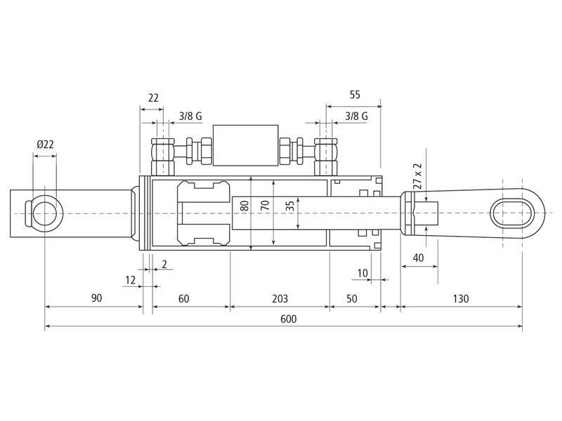 Hydraulic Levelling Box (Supplied with: Hoses) - Fork Hole Ø 22mm ...