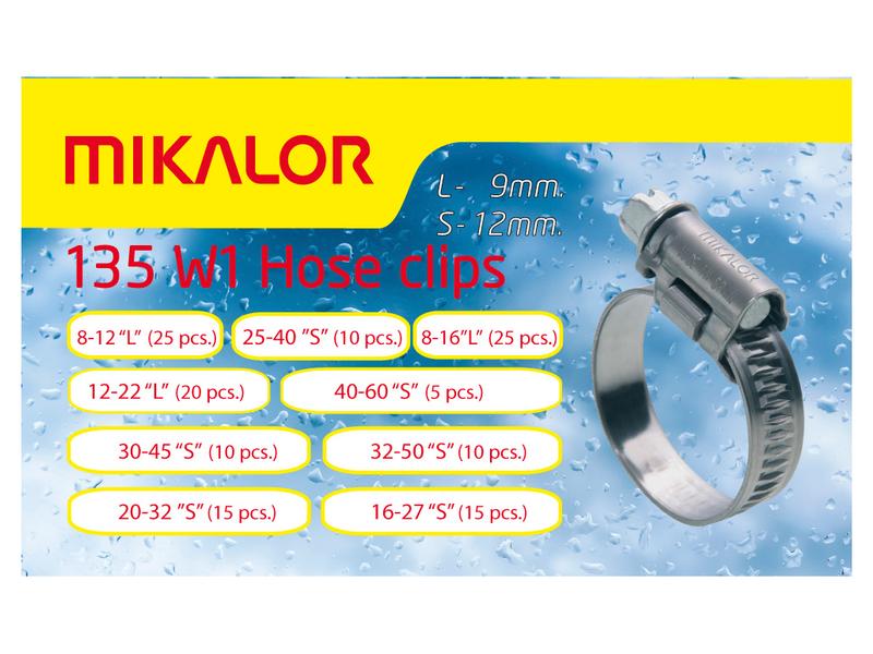 Hose Clip Assortment Heavy Duty Worm Drive Ø8-60mm 135 pcs.