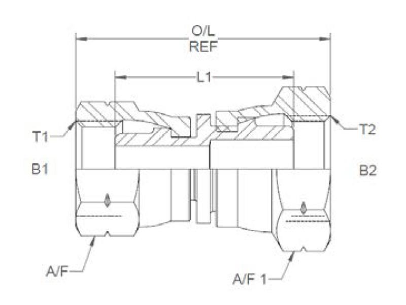 Hydraulic Adaptor M16 x 1.50 Metric Swivel Female x M16 x 1.50 Metric Swivel Female