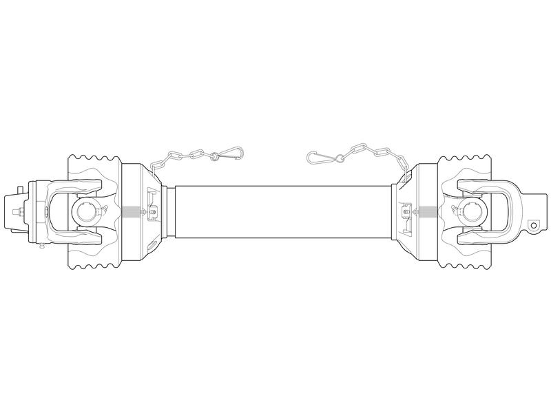 Sparex PTO Shaft - (Lz) Length: 950mm, 1 3/8'' x 6 Spline Q.R. to 1 3/8 ...
