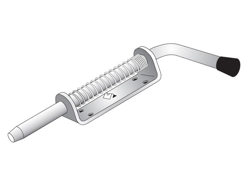 Spring Bolt, Bolt Ø13mm, Plate size: 75mm x 40mm