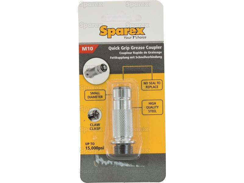 Quick clip ''Lock on'' Grease Coupler, M10