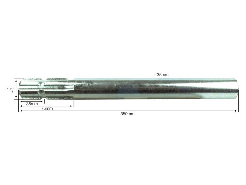 PTO Splined Shaft - One End - 1 3/8'' - 6 Spline, Length: 350mm