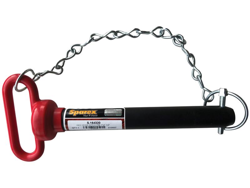 Red Handle Hitch Pin with Chain & Linch Pin 1x190.5mm