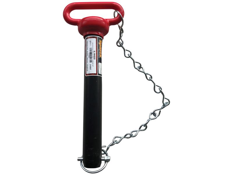 Red Handle Hitch Pin with Chain & Linch Pin 1-1/4x210mm