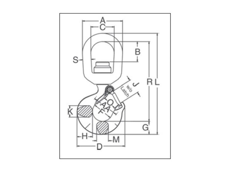 Swivel Hook with Bearing L3322B - SWL: 3T