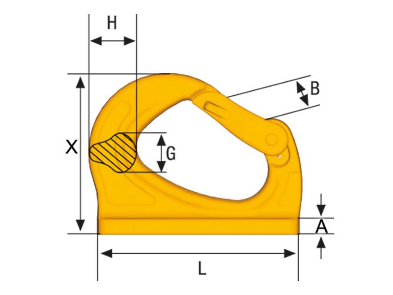 Weld-On Hook UKN - SWL: 3T