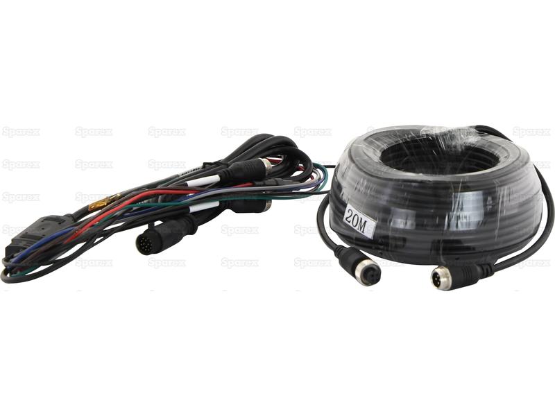 Wired Vehicle Camera System 9'' 4QUAD Split Digital Touch Button Monitor, HD Camera, Cable ...