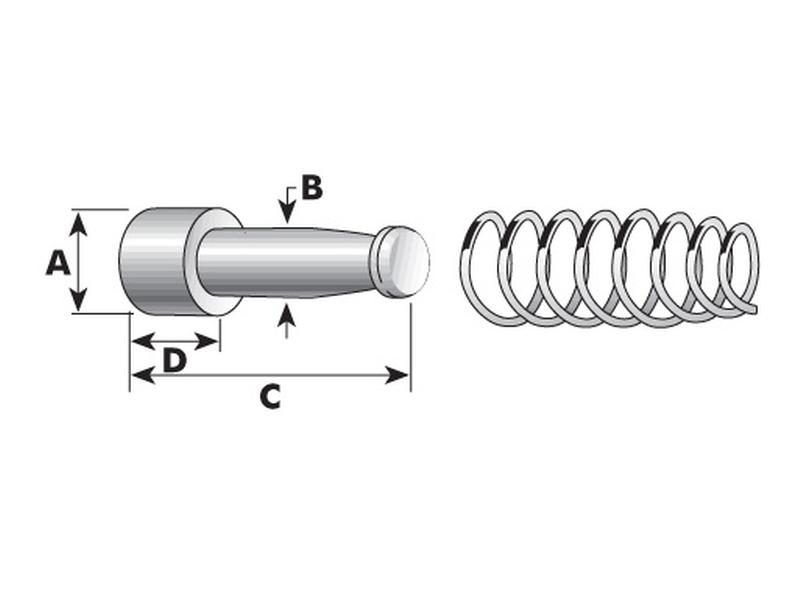 PTO Yoke Pin - Pin Ø:13.9mm