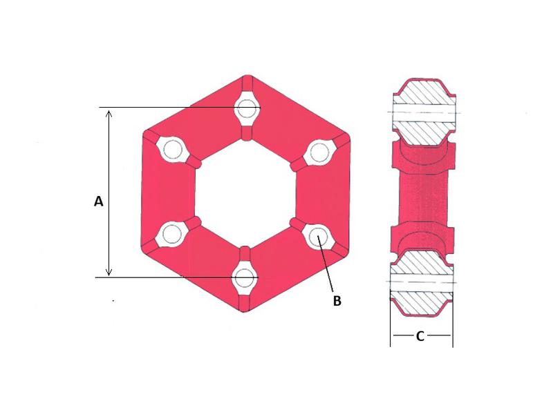 PTO Rubber Drive Coupling 114mm