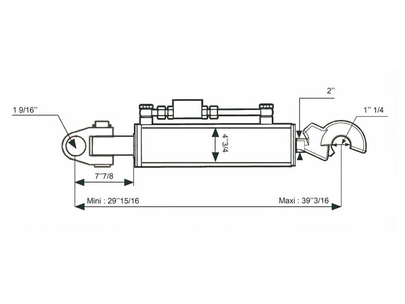 Hydraulic Top Link (Cat.40mm/3 (Ø40/32mm)) Knuckle and Q.R CBM Hook ...