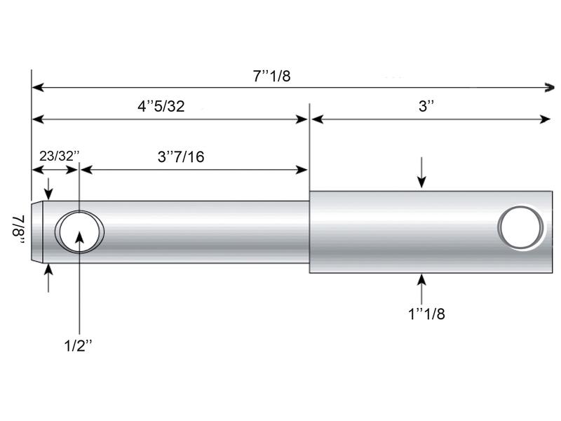 Lower Link Weld On Implement Mounting Pin 22 - 28x181mm Cat. 1/2 (Ø22/28mm)