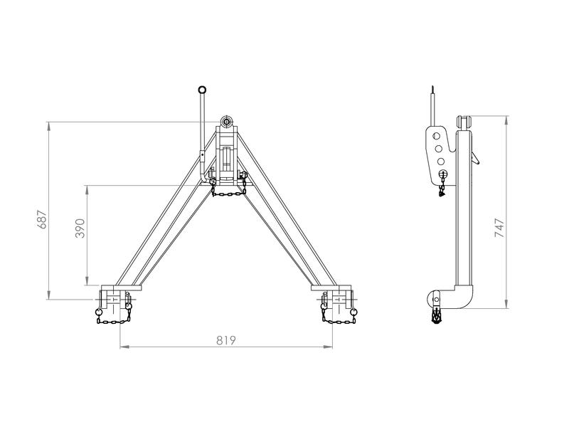 A Frame Quick Hitch System (Cat.2 (ØTop 25mm & Bottom 28mm)) CE Approved
