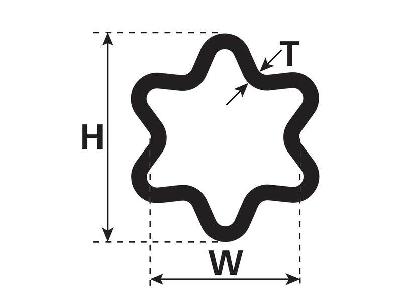 PTO Tube - Star Profile, Length: 1M (S4)