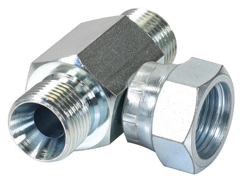 Hydraulic Tee Piece 3/8'' BSP Male x 3/8'' BSP Male x 3/8'' BSP Swivel ...