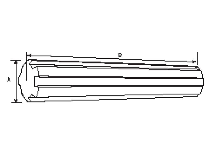 PTO Splined Shaft - Full Length - 1 1/8'' - 6 Spline, Length: 254mm.