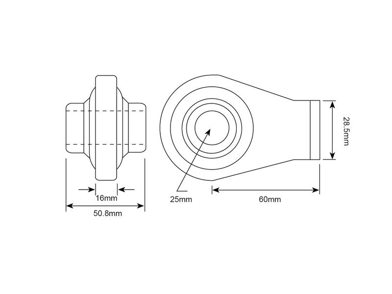 Top Link Weld On Ball End (Cat. 2 (Ø25mm))