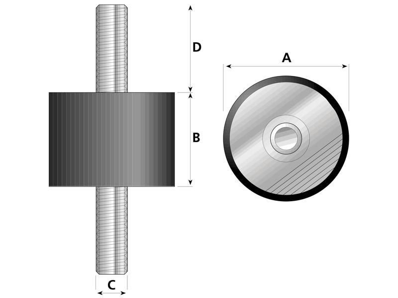 Anti Vibration Mount - Bolt to Bolt, Ø30mm.