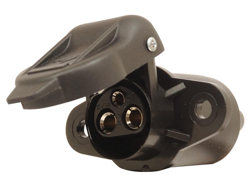 3 Pin Auxiliary Socket, Fixing: 2 Bolts, Female pin (Plastic)