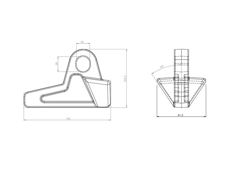 Mounting Eye - Weld On, Hole Ø25mm