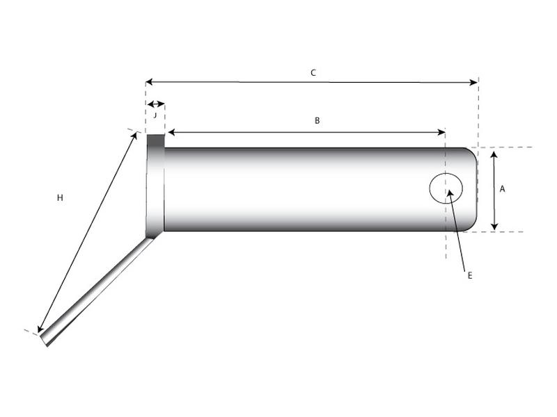Lower link pin - Double shear 28x123mm Cat.2 (Ø28mm)