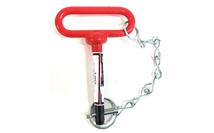 Red Handle Hitch Pin with Chain & Linch Pin 1/2x92mm